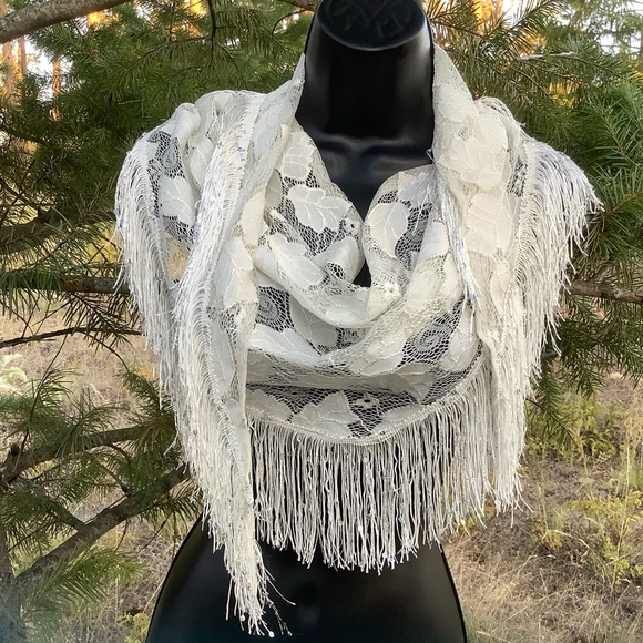 Hand Crafted | Accessories | Vintage Inspired Long Narrow Shawl Fringe ...